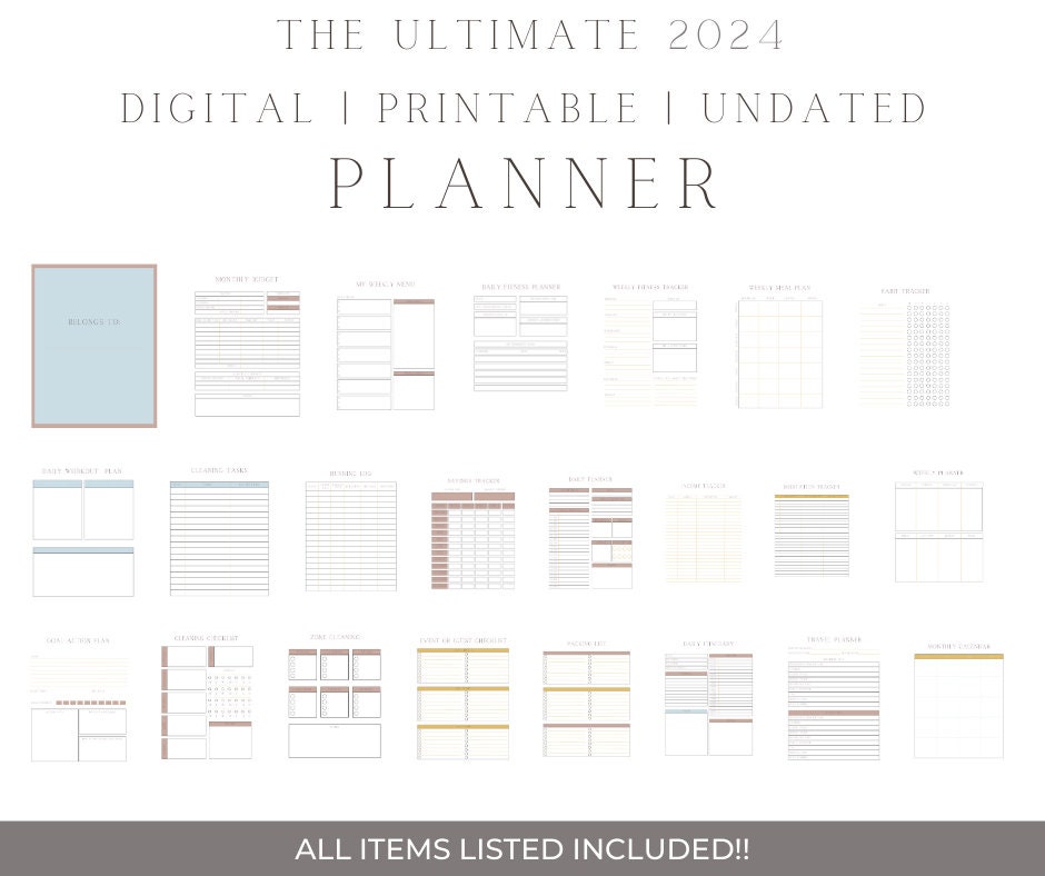 2024 Digital Planner, 2024 Portrait Planner, 2024 Planner, 2024 Dated ...