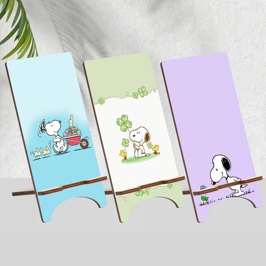 Snoopy Easter Spring Wood Phone Stand Funny Cartoon Minimalism Holder ...
