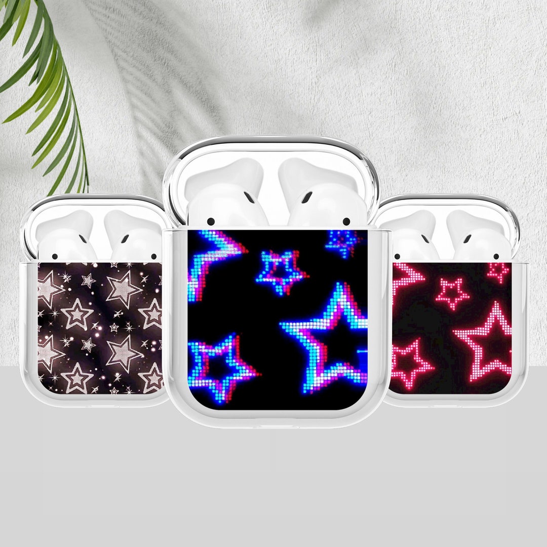 Y2k Stars Minimalism Grunge Design Earbuds Case Shining Protective ...