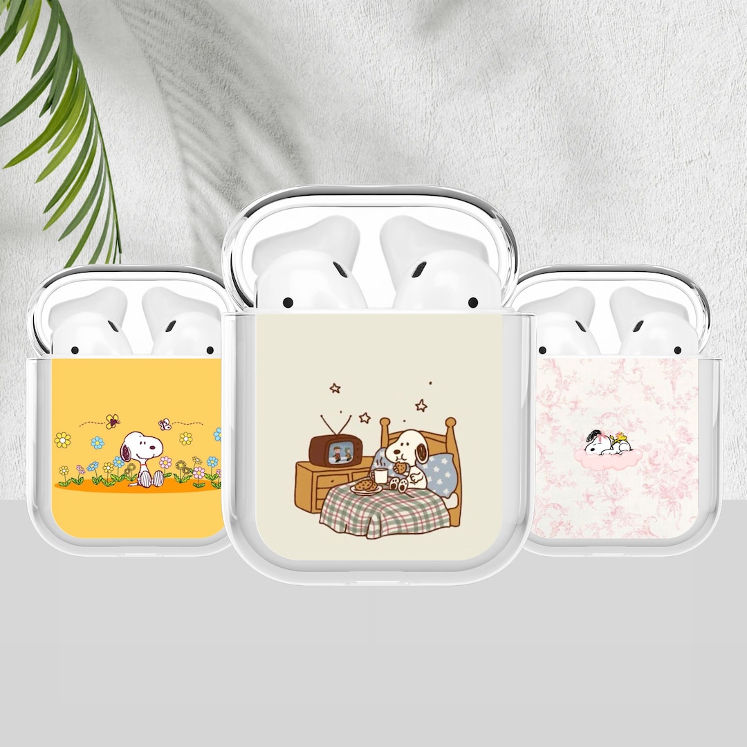 Snoopy Minimalism Design Earbuds Case Funny Cartoon Comic Protective ...