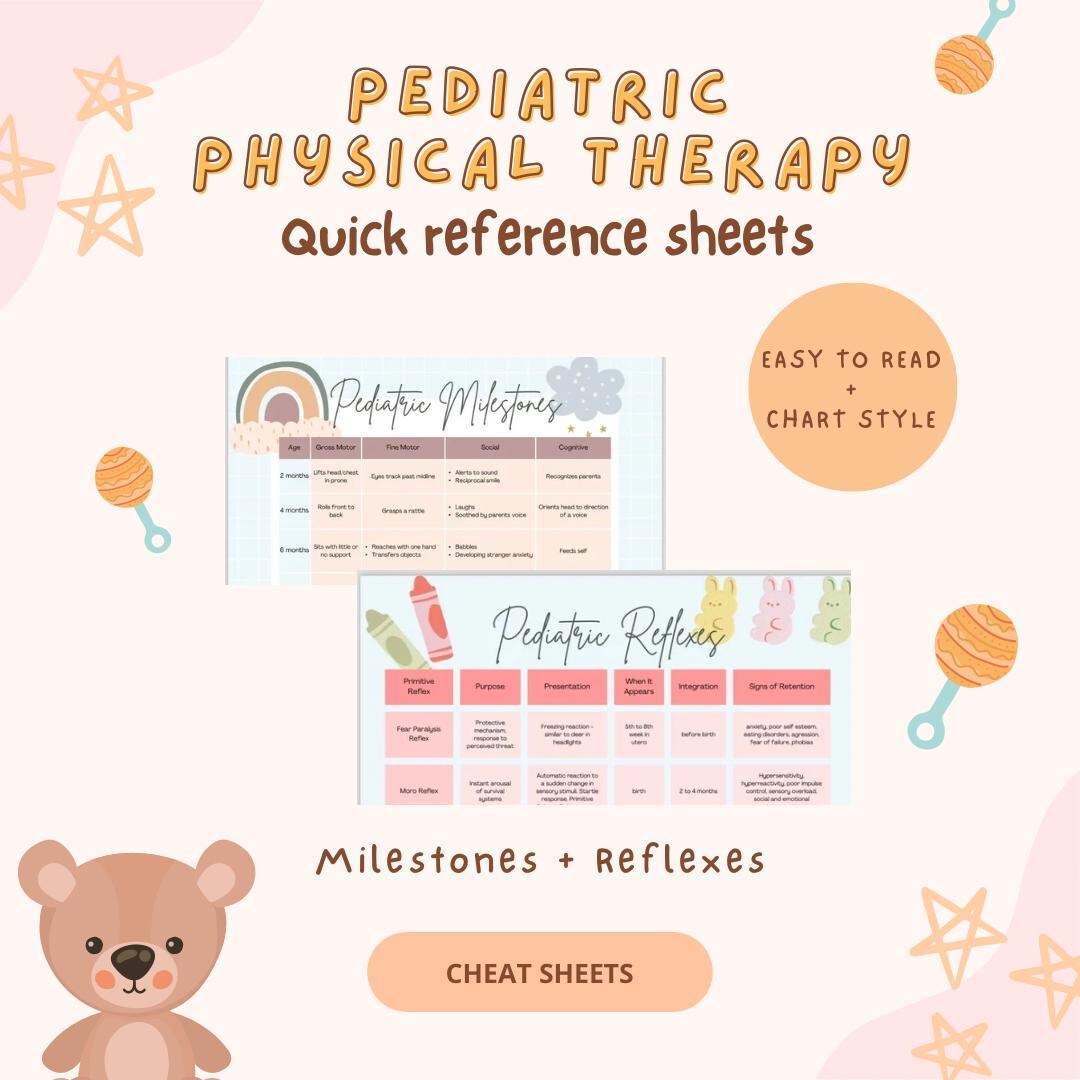 Pediatric Physical Therapy Cheat Sheet - Etsy