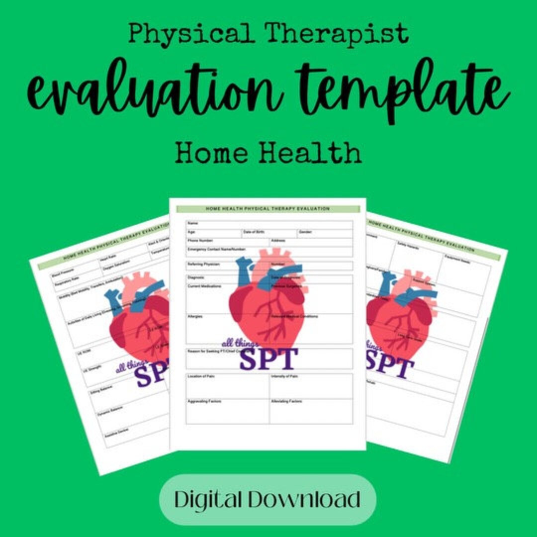 Home Health Physical Therapy Evaluation Template - Etsy