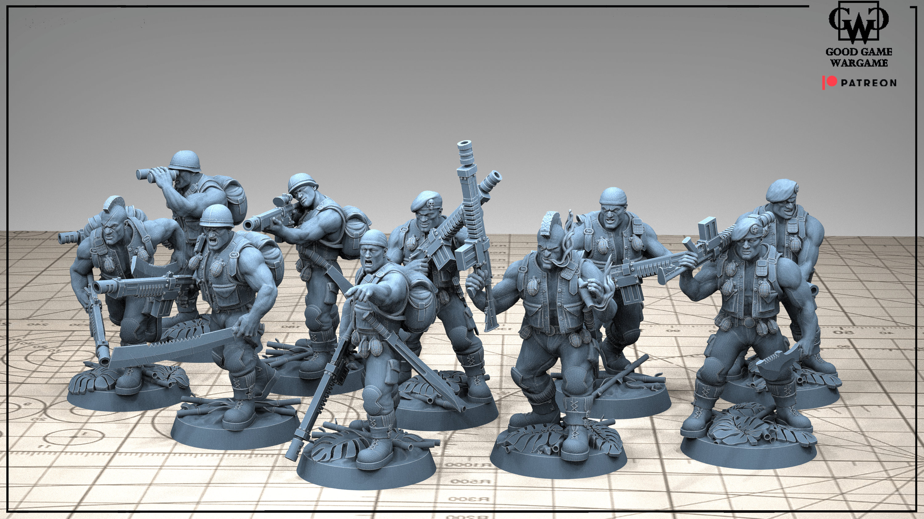 Catachan Jungle Fighters Infantry Squad X10 Model proxies Astra ...