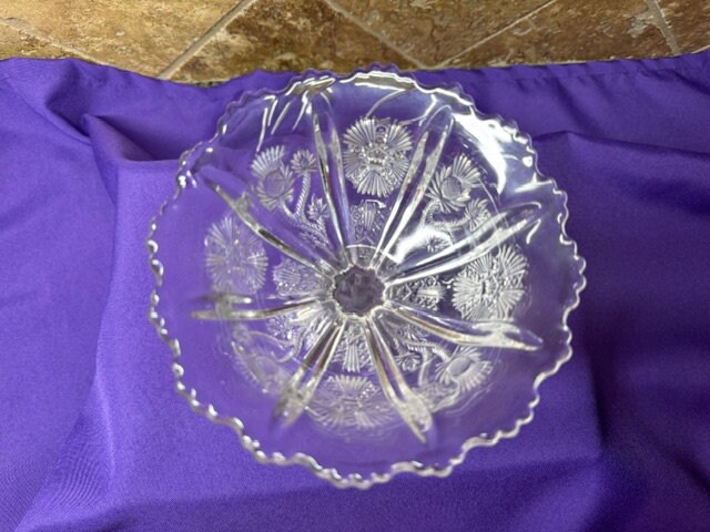 An EAPG Clear, Crystal Glass Compote in the Panelled Thistle Pattern ...