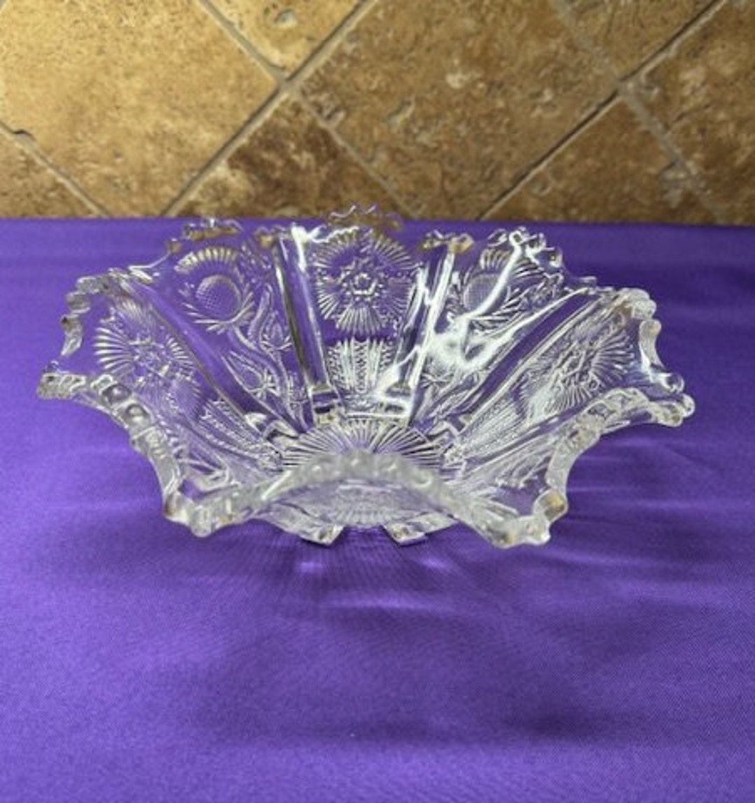 Beautiful Vintage EAPG Paneled Thistle Flared Wavy Serving Bowl 2. the ...