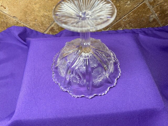 An EAPG Clear, Crystal Glass Compote in the Panelled Thistle Pattern ...