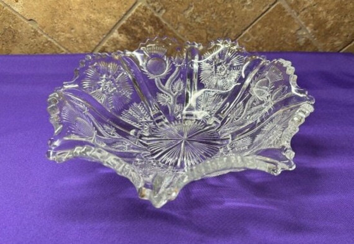 Beautiful Vintage EAPG Paneled Thistle Flared Wavy Serving Bowl 1. the ...