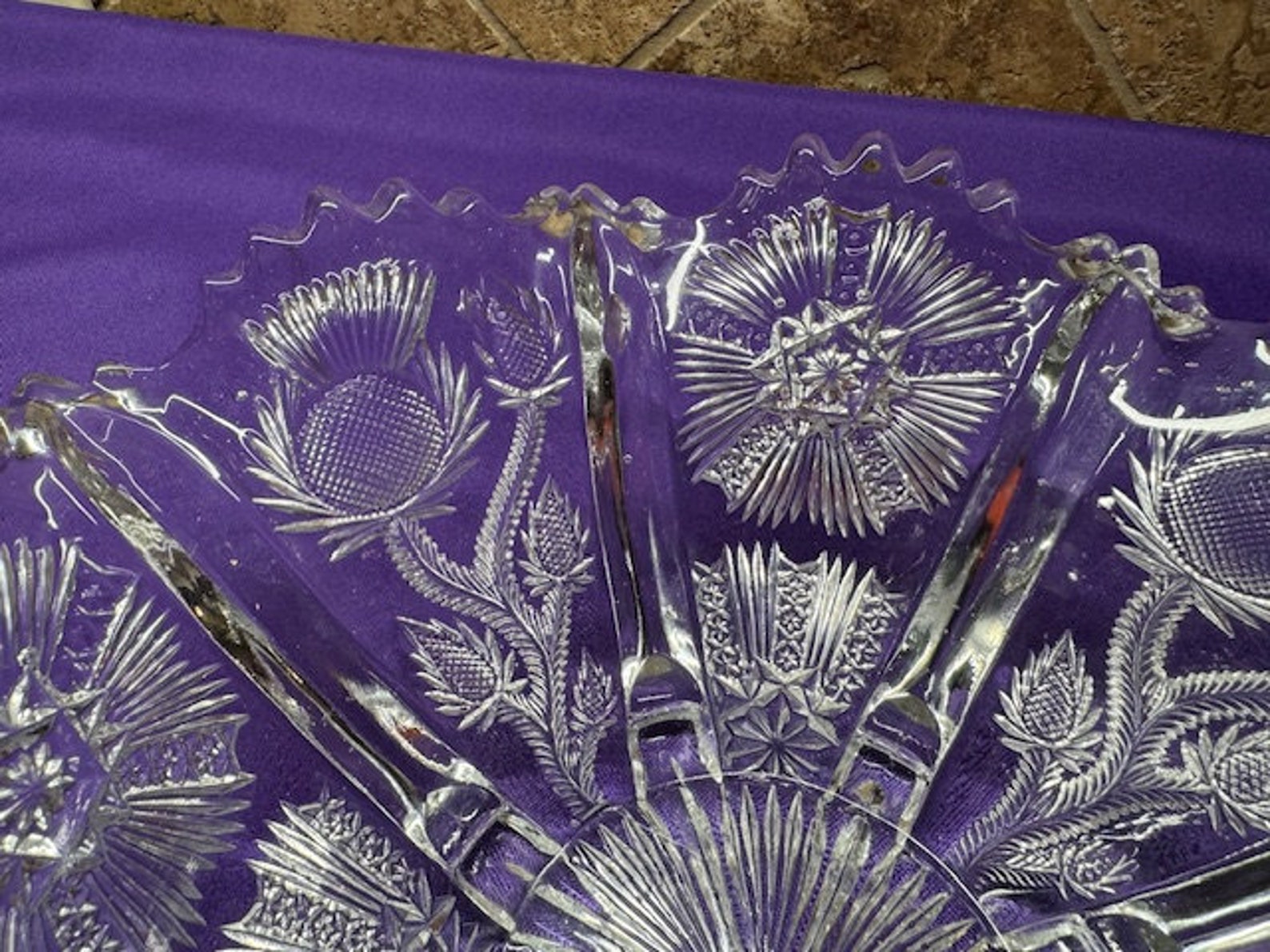 Beautiful Vintage EAPG Paneled Thistle Flared Wavy Serving Bowl 1. the ...