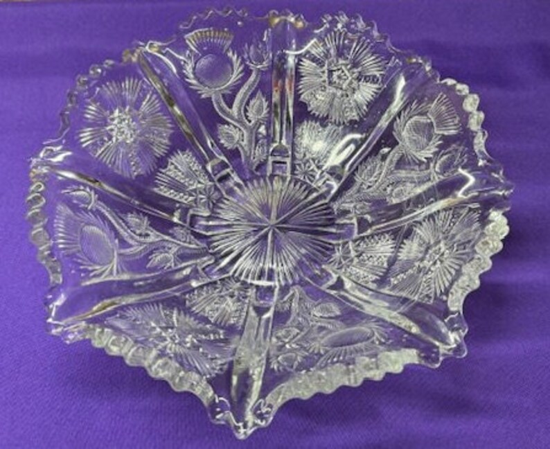 Beautiful Vintage EAPG Paneled Thistle Flared Wavy Serving Bowl 1. the ...