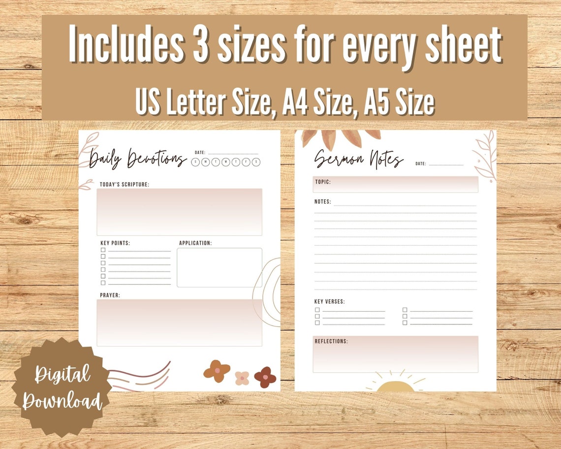 Faith Digital Weekly Planner, Christian Printable Planner, Boho Daily ...