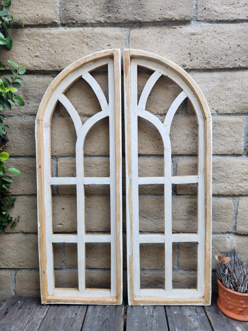 Arch Wood Frame Distress Shabby Chic Barito Set of 2, 36"h, CHOOSE ...