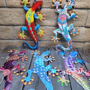 Large 18 Metal Gecko, Wall Decor, Home Decor, CHOOSE Color - Etsy