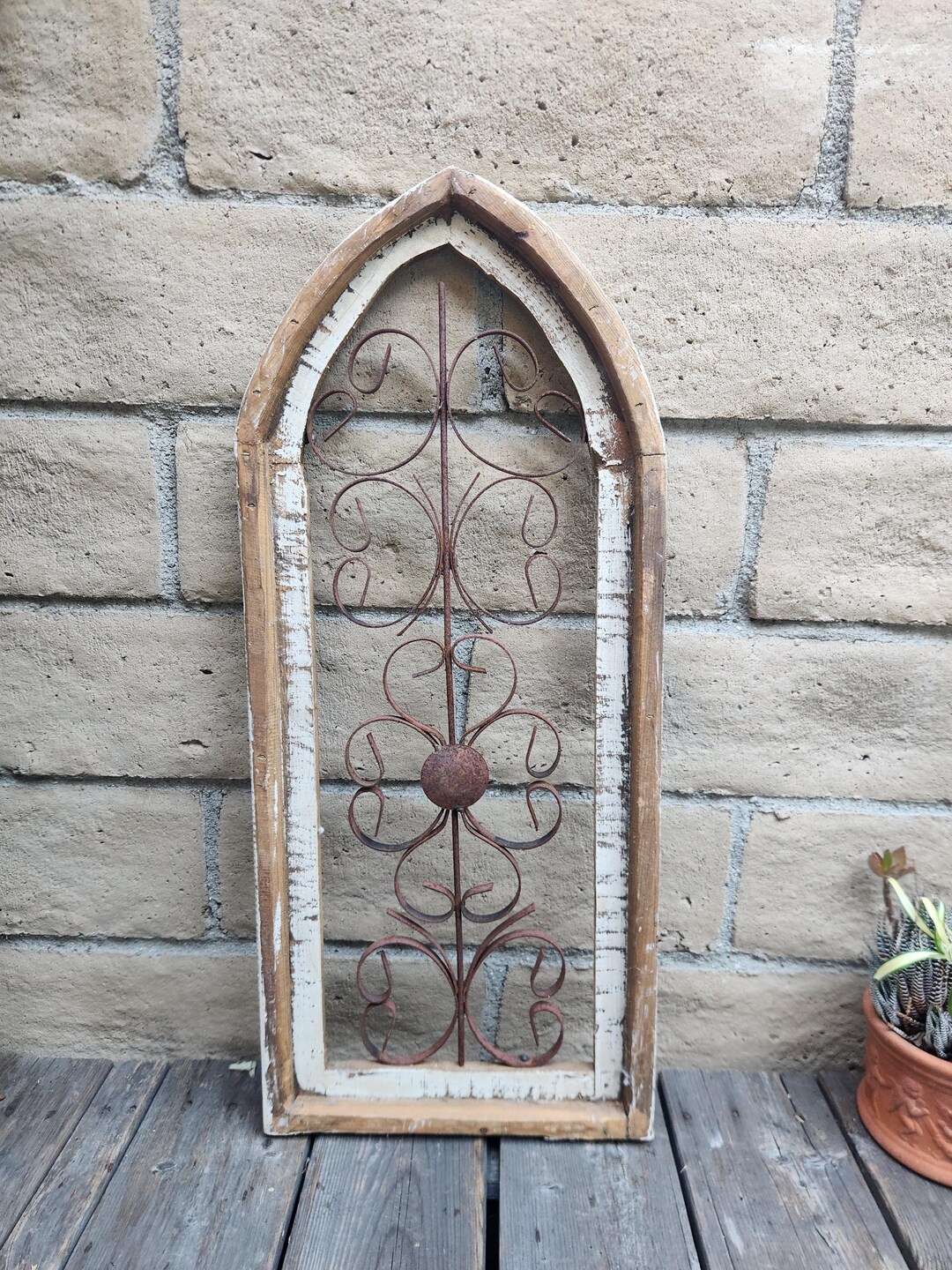 28 H, Messinato Farmhouse Arch Wood, Cathedral Window, Primitive ...