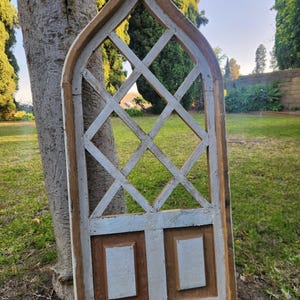 Arch Wood Farmhouse Cathedral Window Rustic Distress Wall Decor 38" H ...