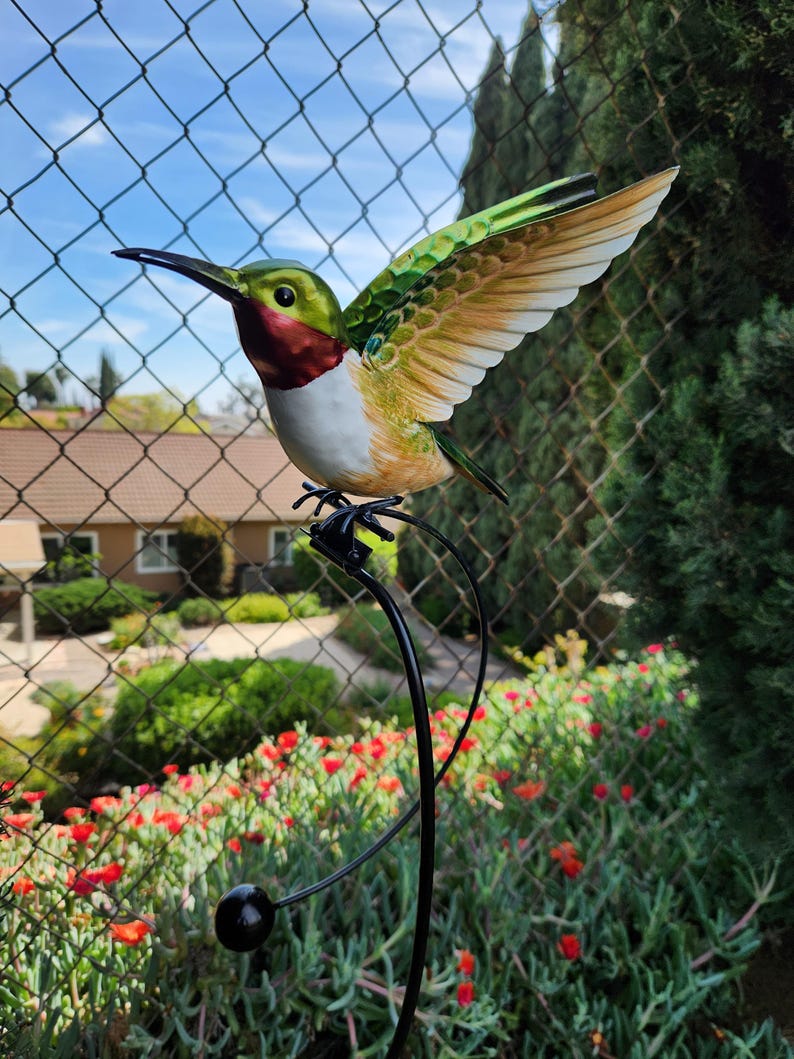 Rocking Garden Stake Backyard Decor Humming Bird Butterfly Farm Animal ...
