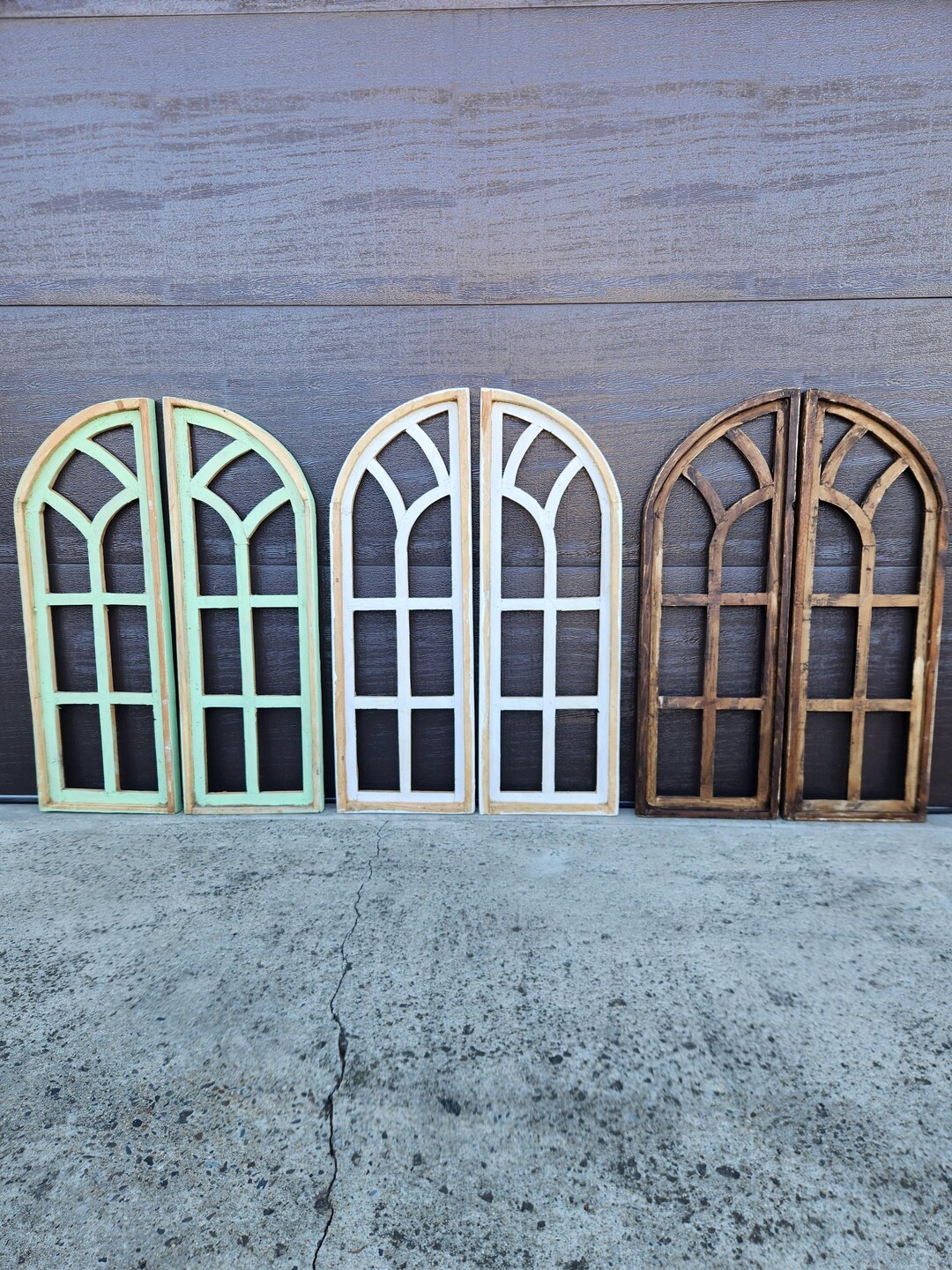 Barito Arch Wood Frame Distress Shabby Chic 36" H Set of 2, CHOOSE ...