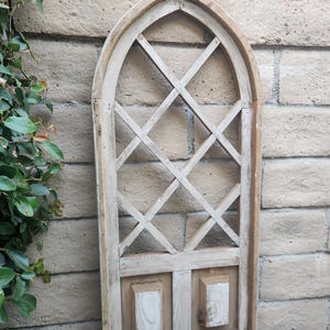 Arch Wood Farmhouse Cathedral Window Rustic Distress Wall Decor 38" H ...