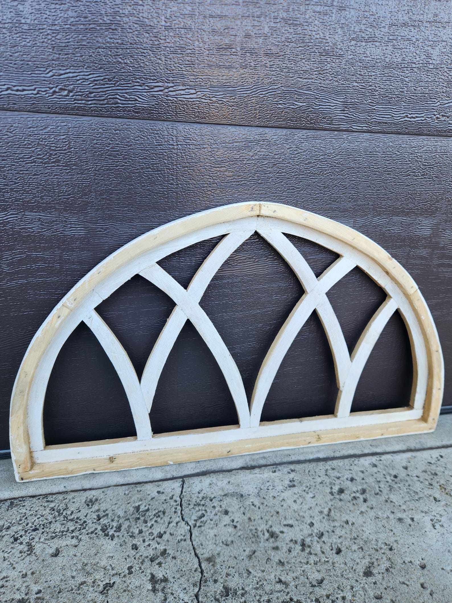 Arch Wood Window Frame Rustic Hanging Wall Decor Half Moon House Art ...