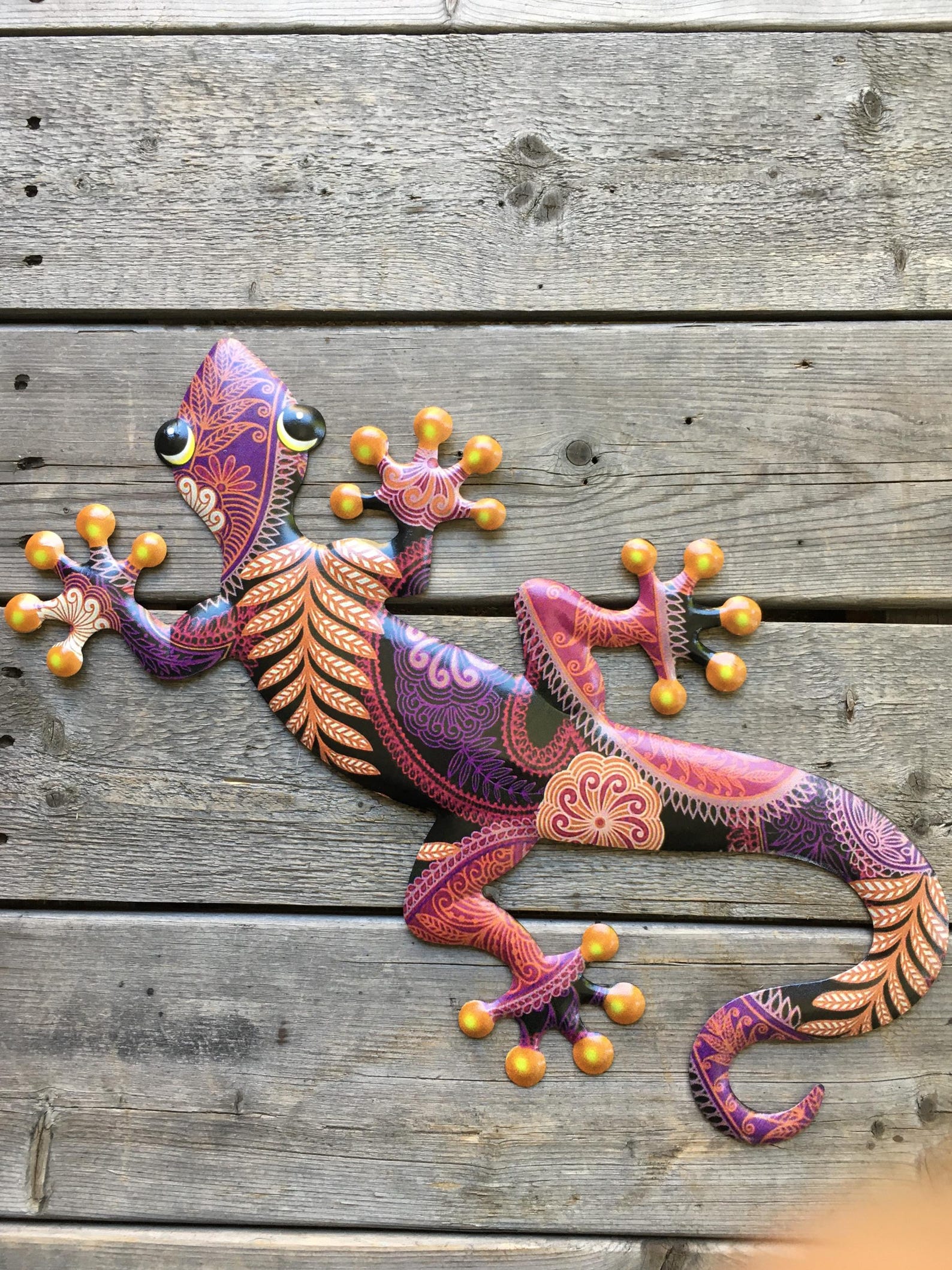 Large 18 Metal Gecko, Wall Decor, Home Decor, CHOOSE Color - Etsy