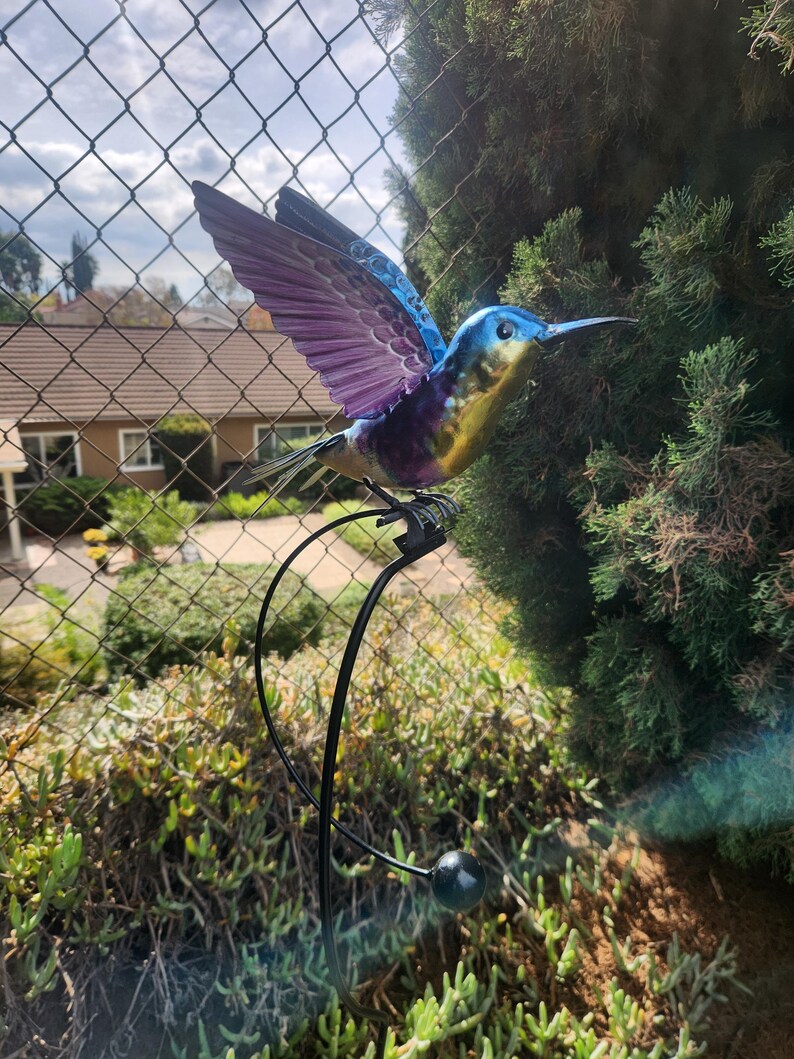 Rocking Garden Stake Backyard Decor Humming Bird Butterfly Farm Animal ...