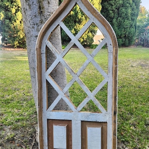 Arch Wood Farmhouse Cathedral Window Rustic Distress Wall Decor 38" H ...