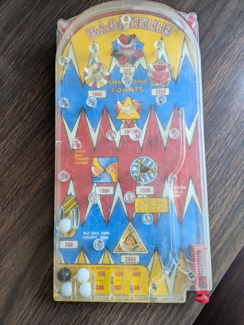 Vintage Marx Bagatelle Pin Ball Game - Etsy