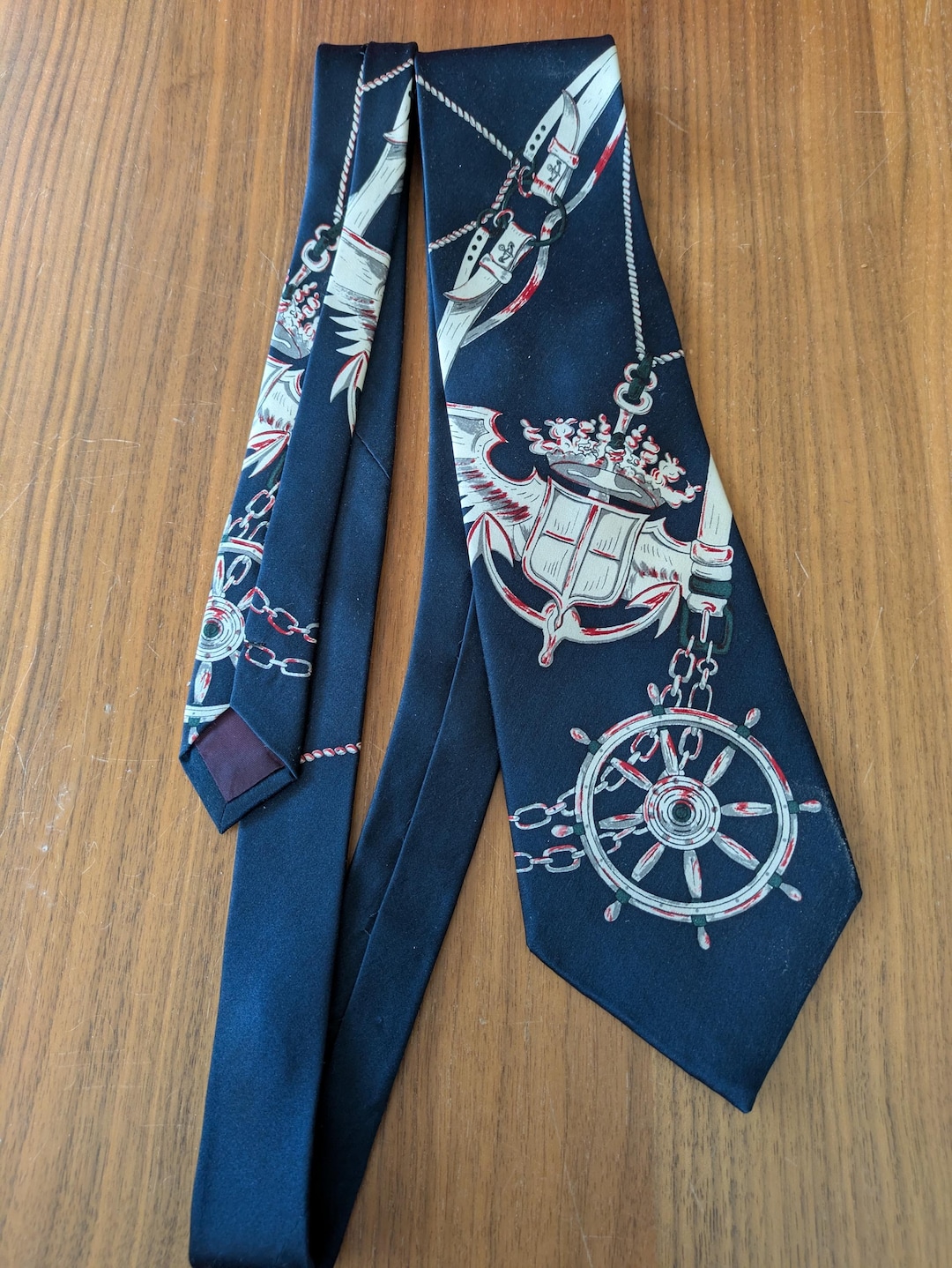 Men's 1970's Nautical Silk Tie - Etsy