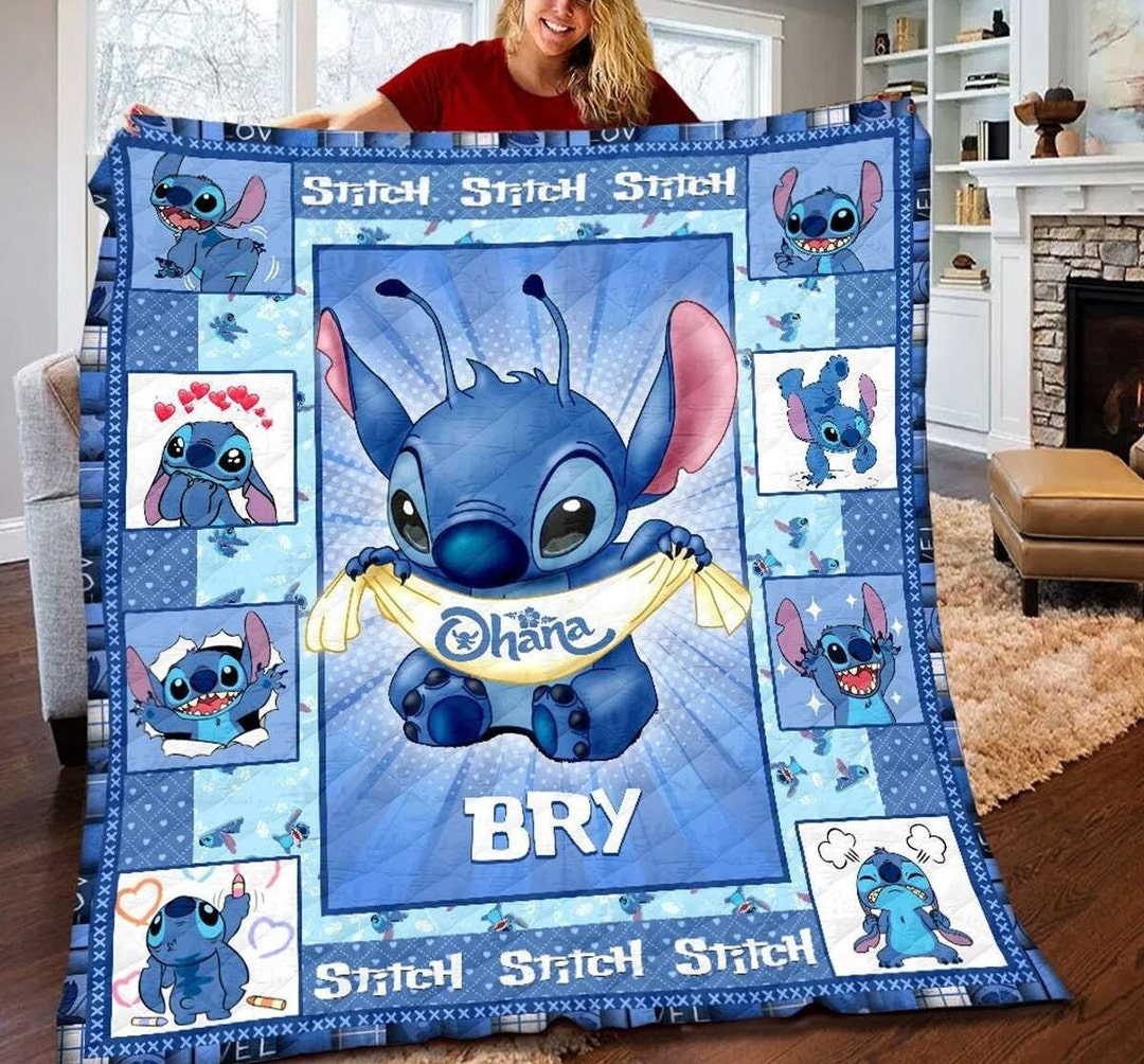 Disney Lilo and Stitch Blanket, Cute Stitch Quilt Blanket, Stitch ...