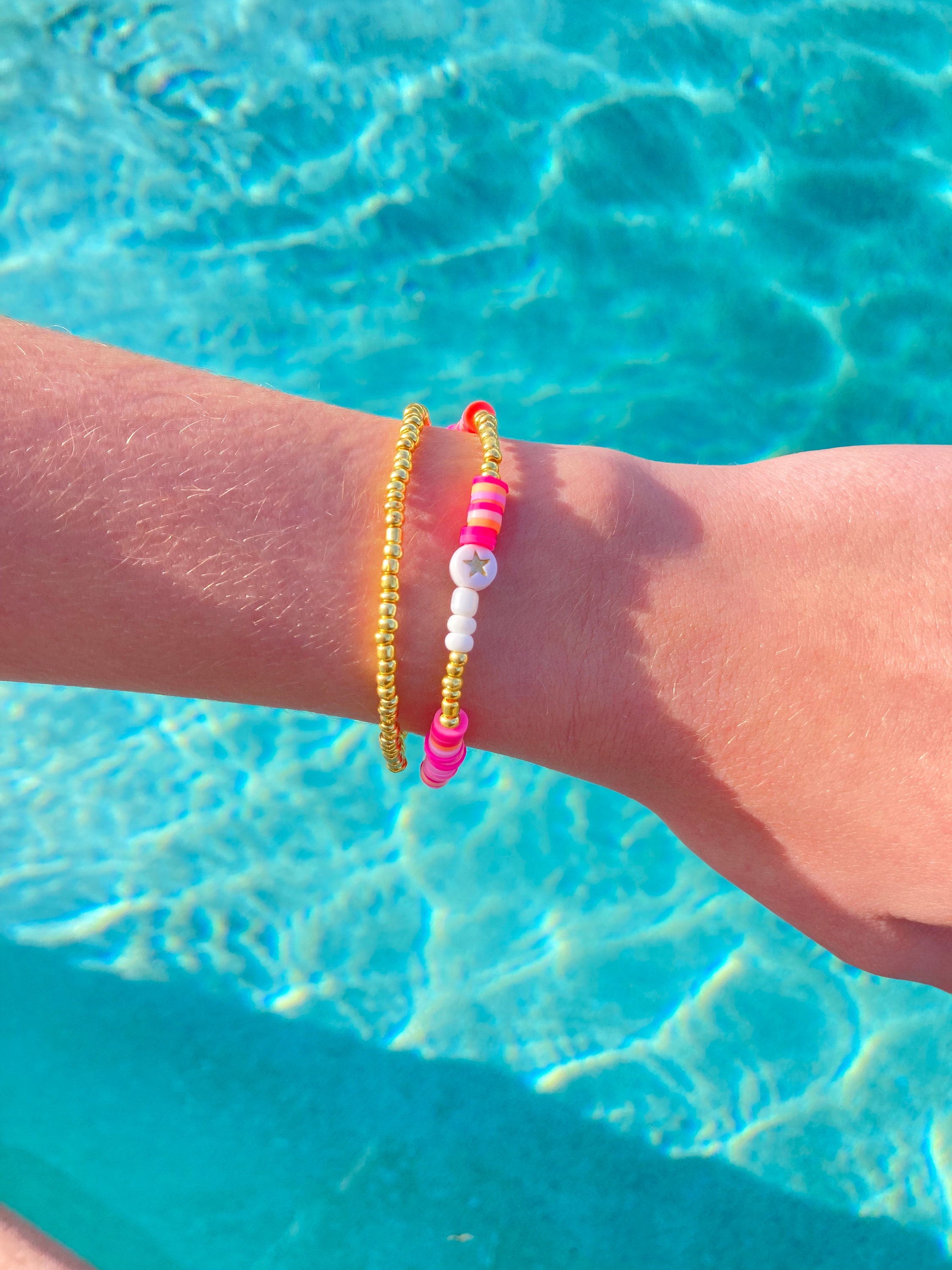 Pink Clay Bead Bracelets - Etsy