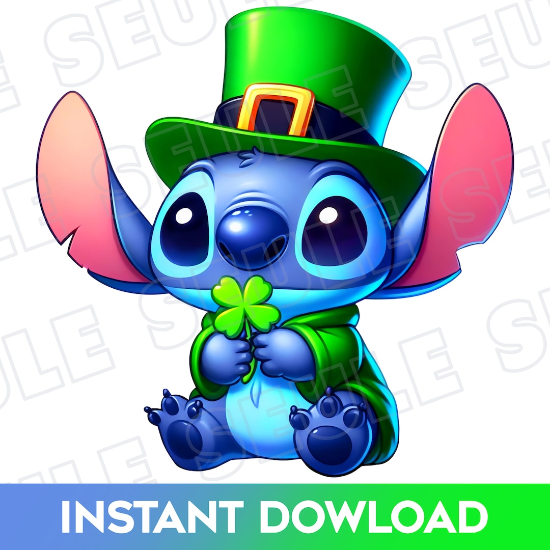 Stitch St Patrick Day Png, Magical Patricks, Lucky Vibes Png, Lucky ...