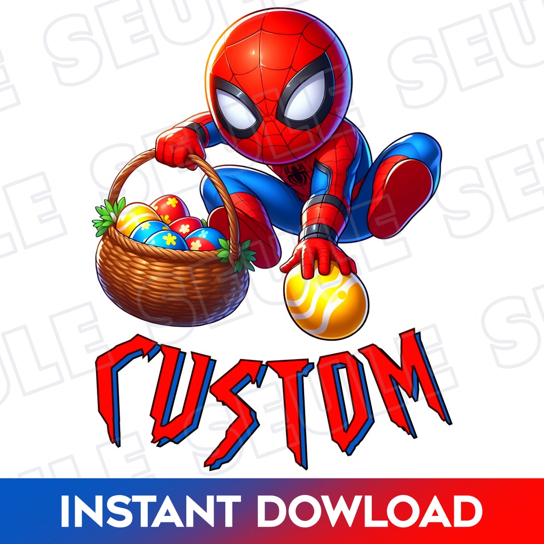 Personalized Spiderman Easter Png, Custom Spidey Easter Png, Spiderman ...