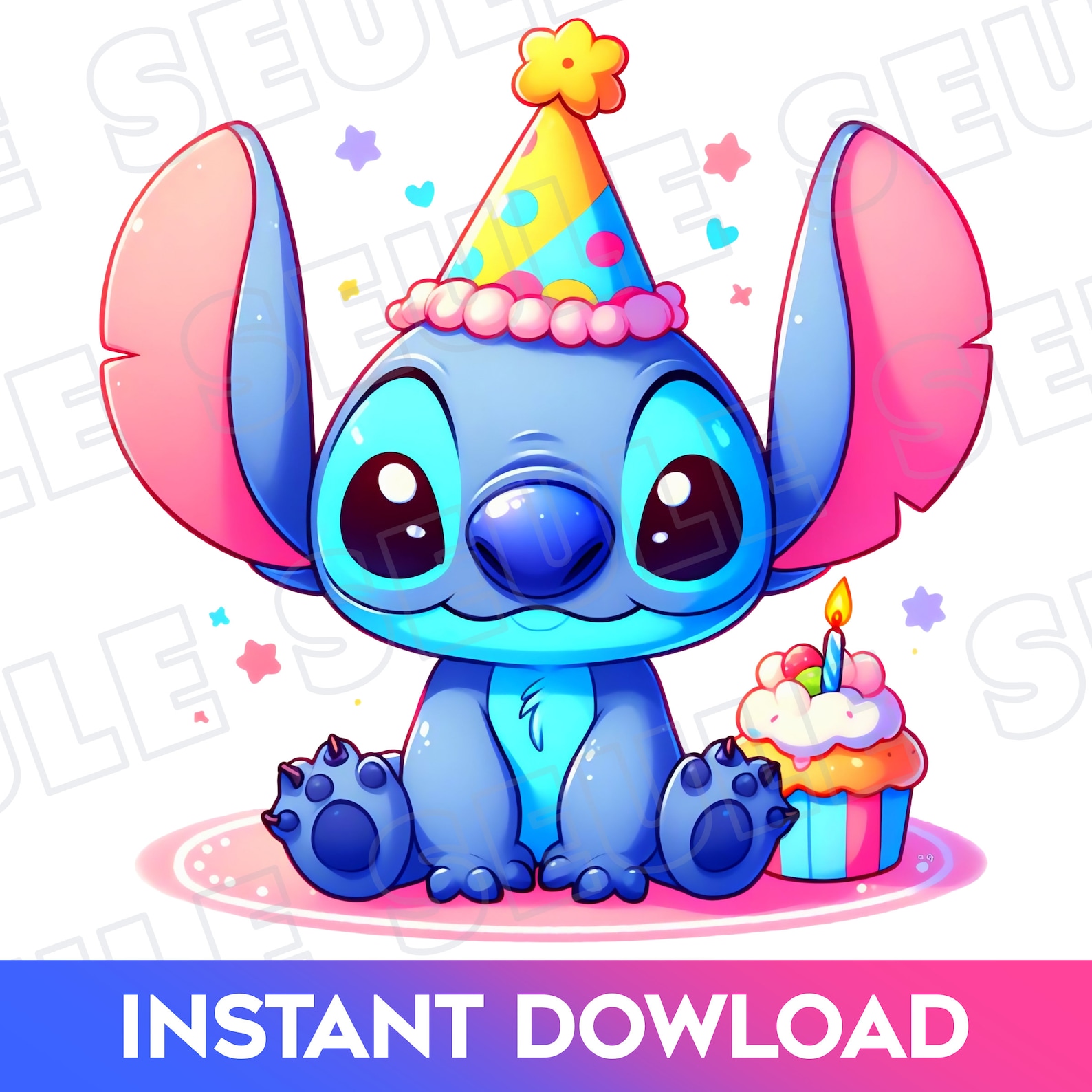 Stitch Party Hat PNG, Stitch Birthday, Friendly Stitch Png, Birthday ...