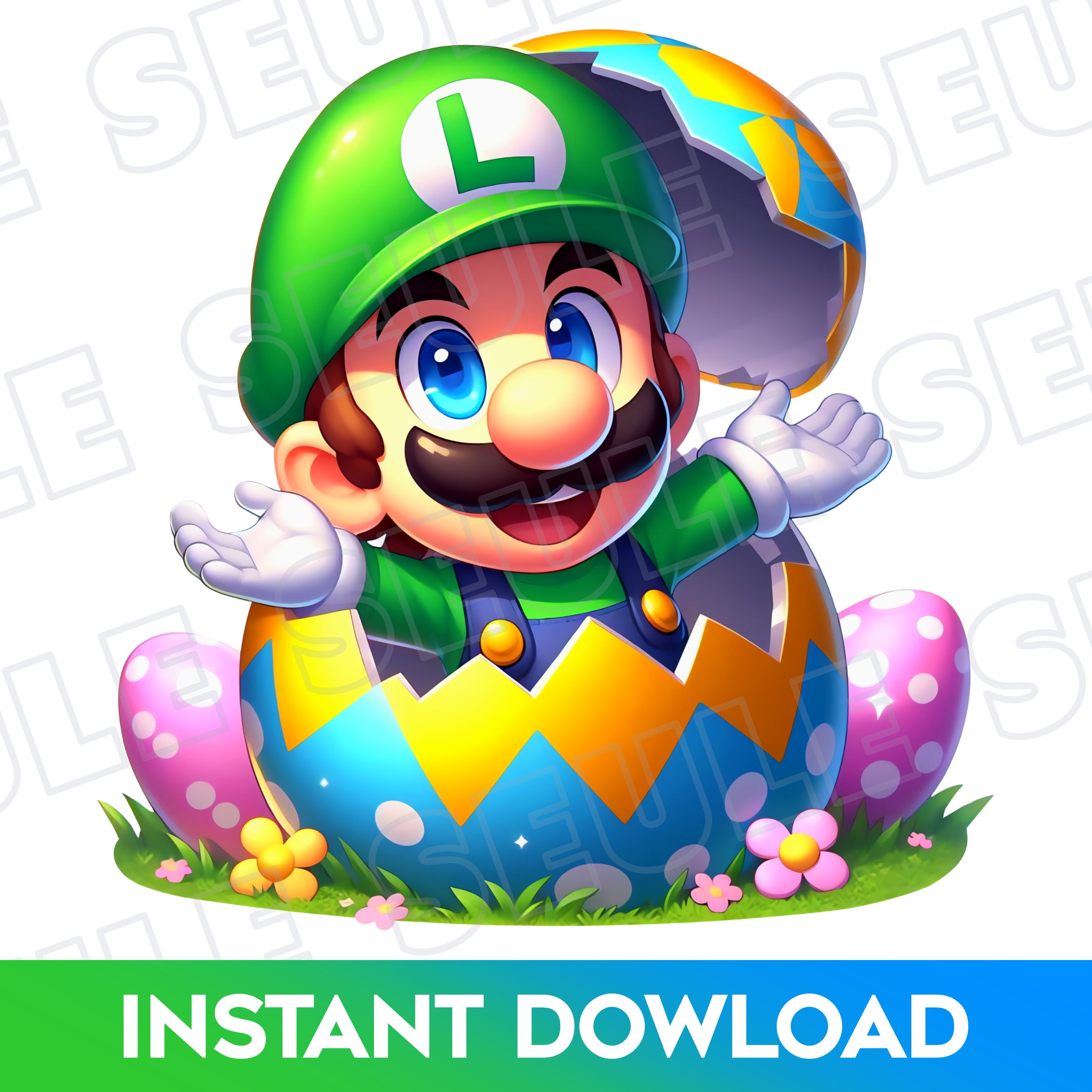 Luigi Easter Day Png Luigi Fun Easter Luigi Peeps Bunny, Kids Easter ...