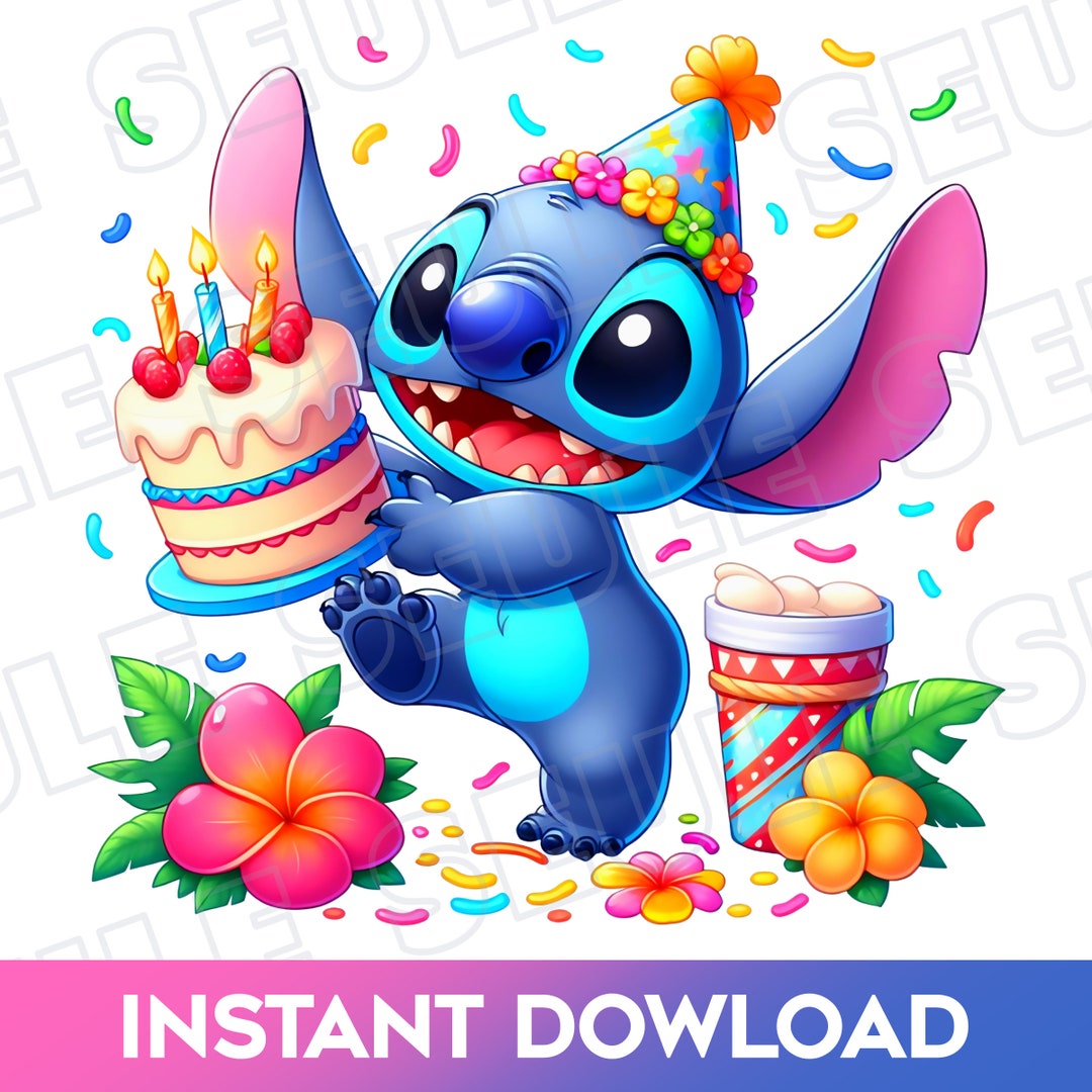 Stitch Party Hat PNG, Stitch Birthday, Friendly Stitch Png, Birthday ...