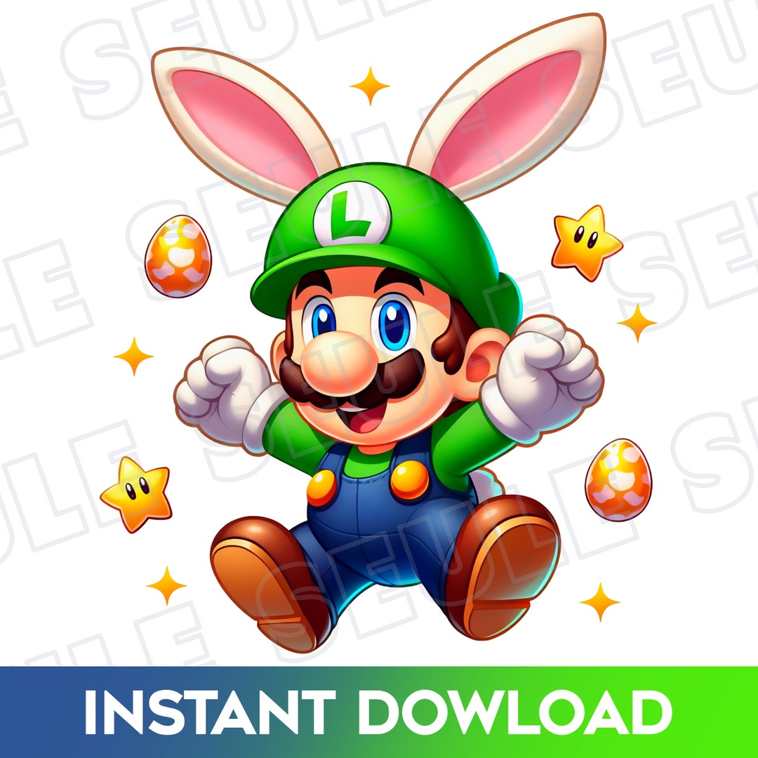 Luigi Easter Bunny Png, Happy Easter Png, Easter Kids Shirt Png, Happy ...