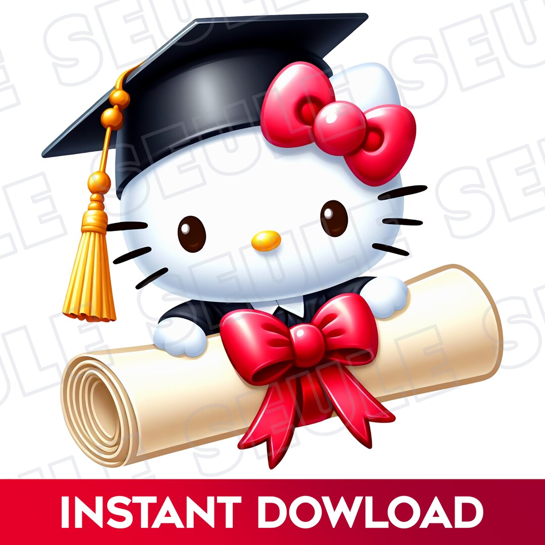 Kawaii Kitty Graduation Png, Kawaii Kitty Senior, Kawaii Kitty Graduate ...