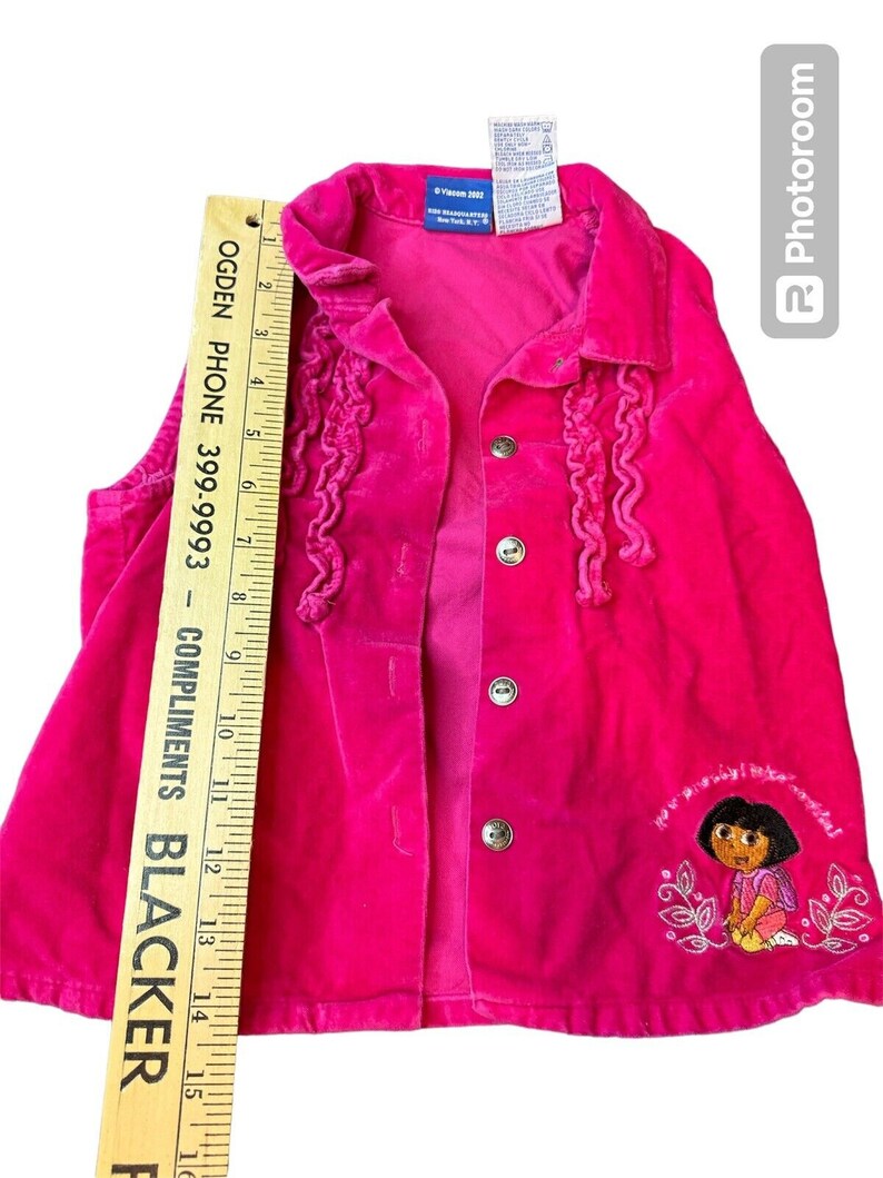 RARE Vintage Dora the Explorer 5T Velour Outfit Overalls & Vest ...