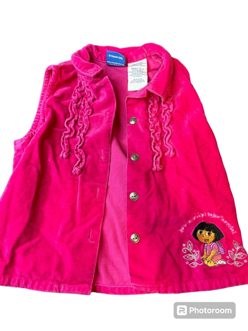 RARE Vintage Dora the Explorer 5T Velour Outfit Overalls & Vest ...