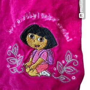 RARE Vintage Dora the Explorer 5T Velour Outfit Overalls & Vest ...
