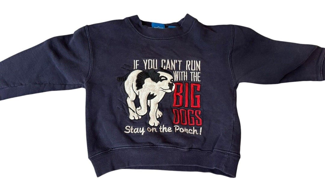 Rare Vintage 90s Little Big Dogs Sweatshirt Navy 2t 3T 2/3 Stay on ...