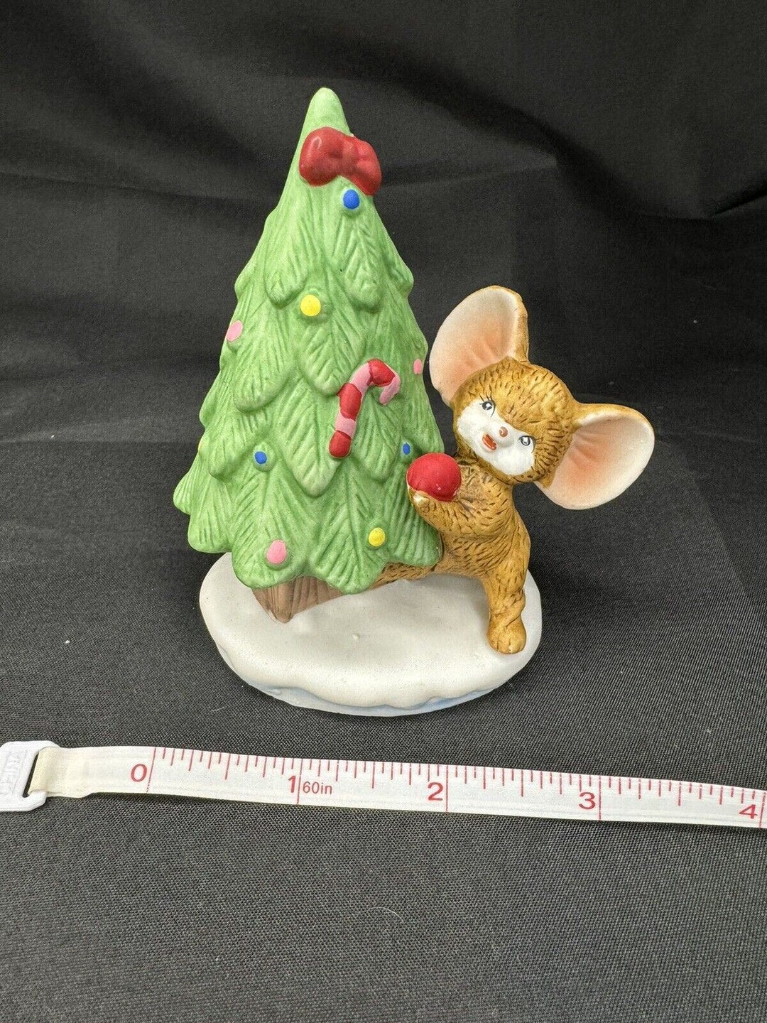 Homco Vintage 8905 Porcelain Mouse With Christmas Tree Figurine 4 X 3 ...