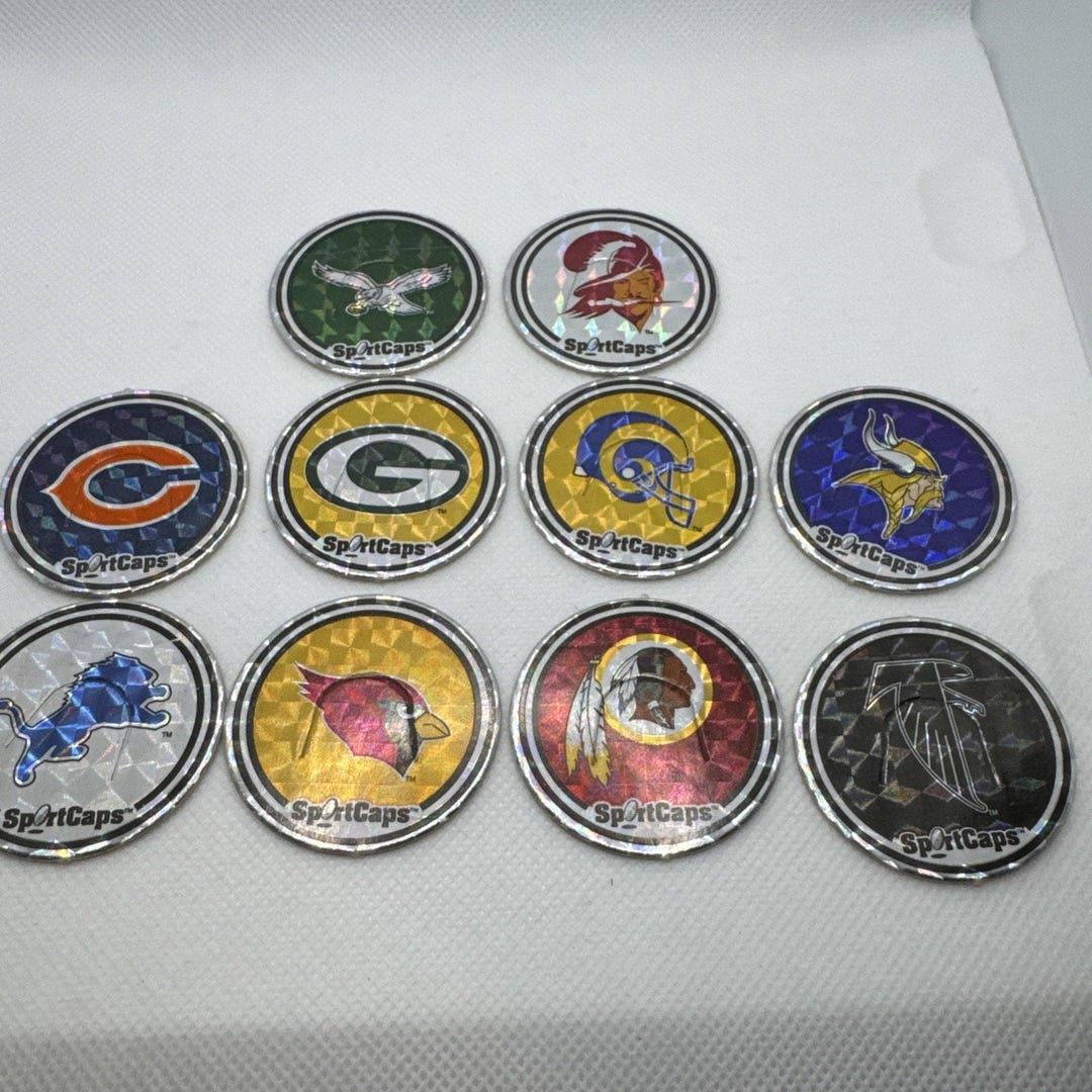 Vintage 10 NFL Team Pogs, Lot Refractor Holo - Etsy