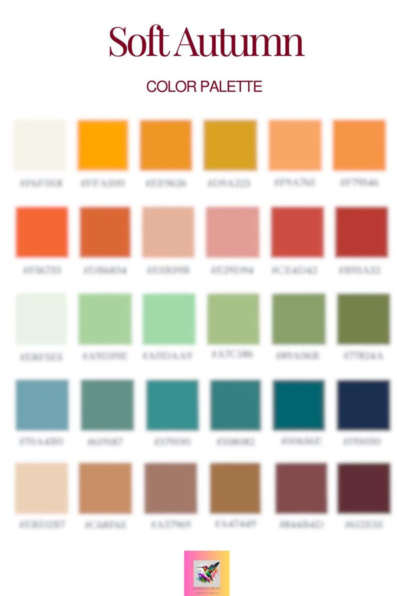 Seasonal Color Analysis - Soft Autumn Color Palette With Hex Codes - Etsy