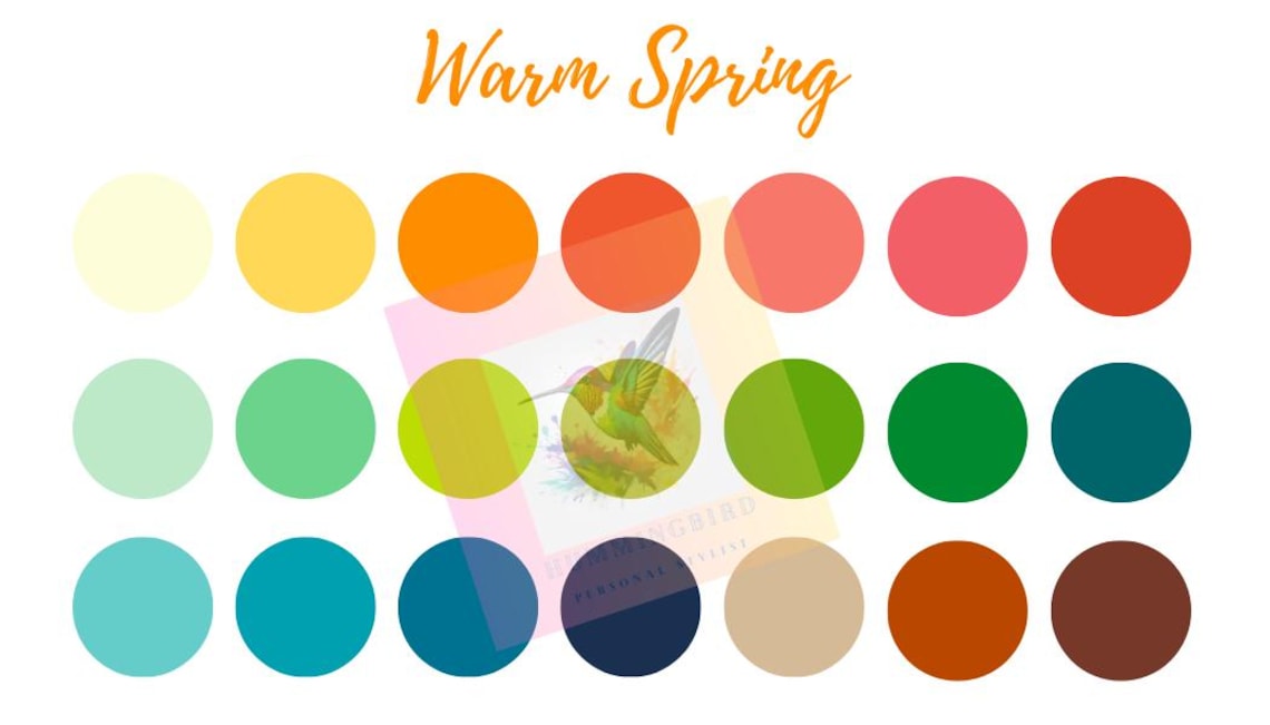 Warm Spring - Business Card Size Digital Color Palette - Etsy
