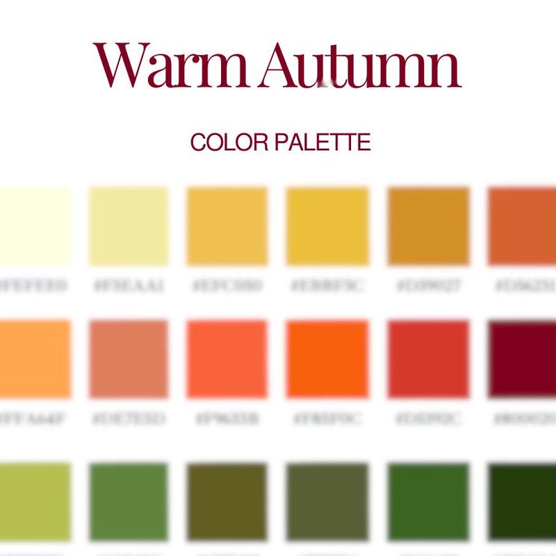 Warm Color Palette - Etsy
