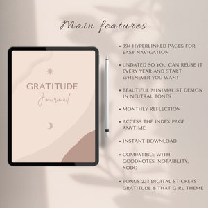 Digital Gratitude Journal, Daily Journal for Ipad, Goodnotes, Morning ...