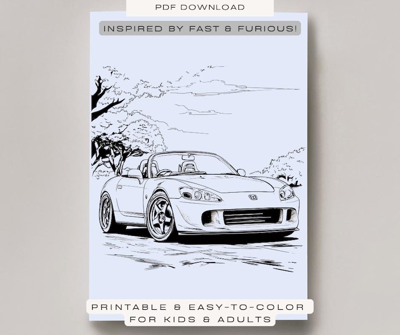 Fast & Furious Car Colouring Page | Easy-to-colour PDF for Kids and ...