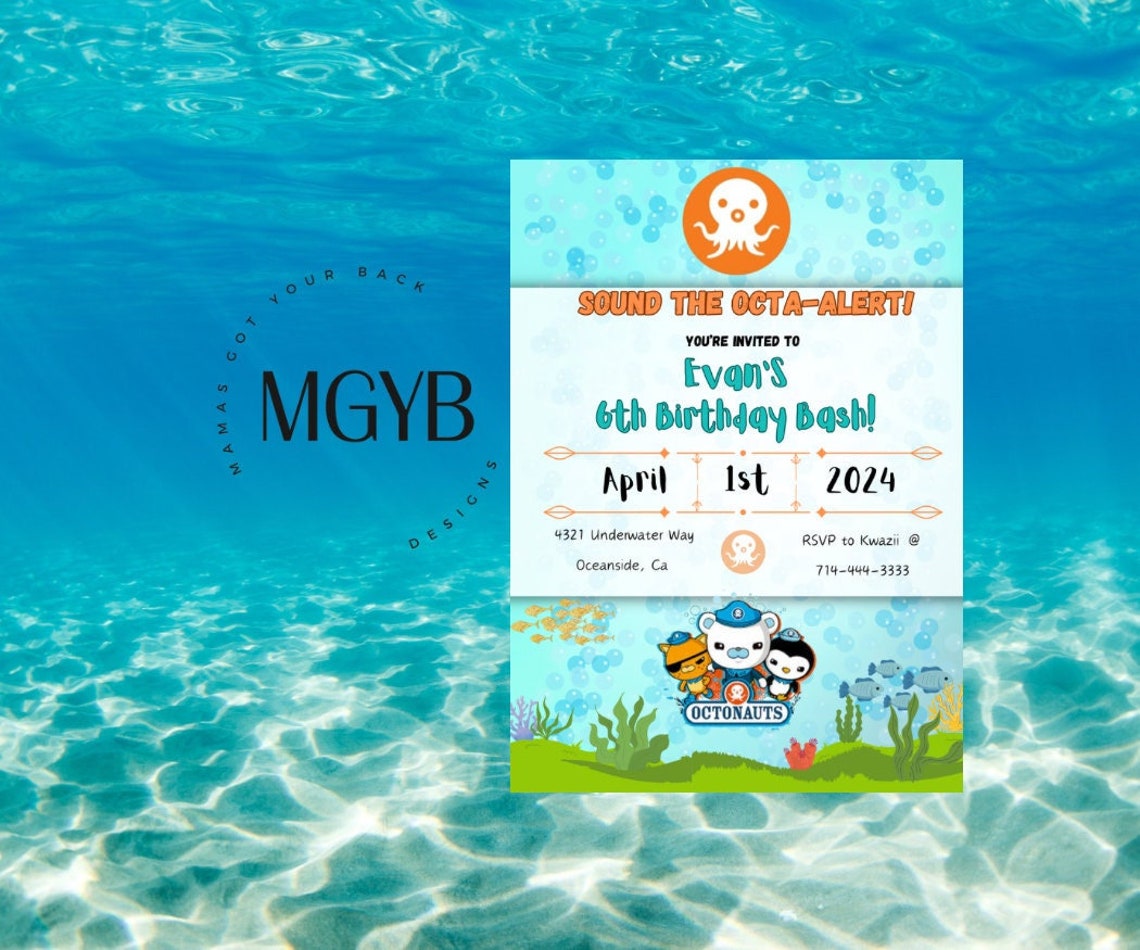 Octonauts Birthday Invitation, Underwater Invitation, Birthday ...