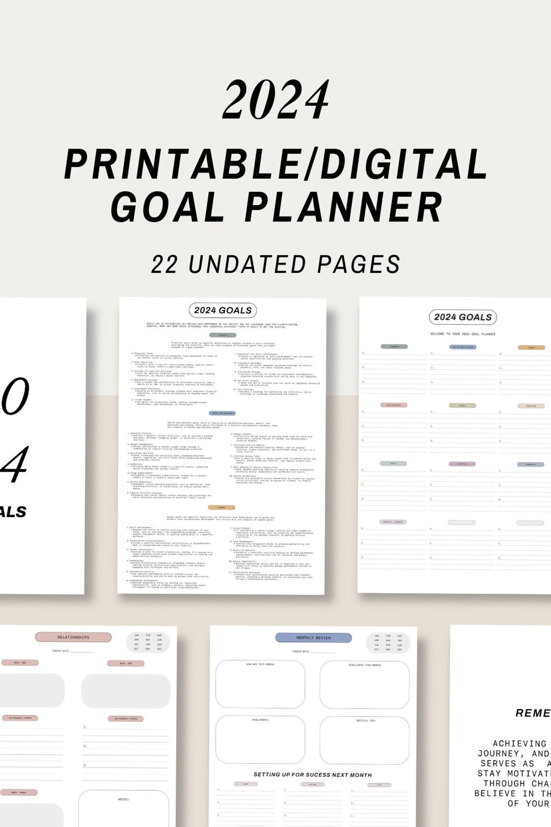 2024 Goal Planner *digital Download* - Etsy