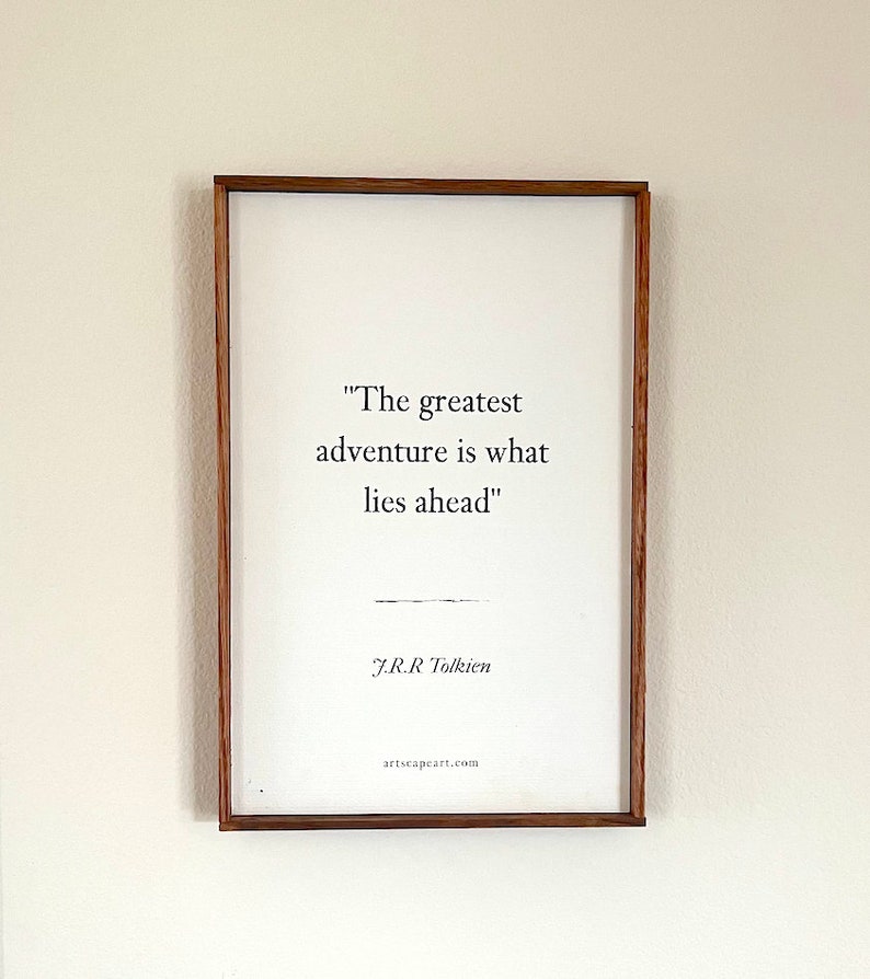 Tolkien Inspirational Quote Art. J.R.R Tolkien Framed Wall Art Quote in ...
